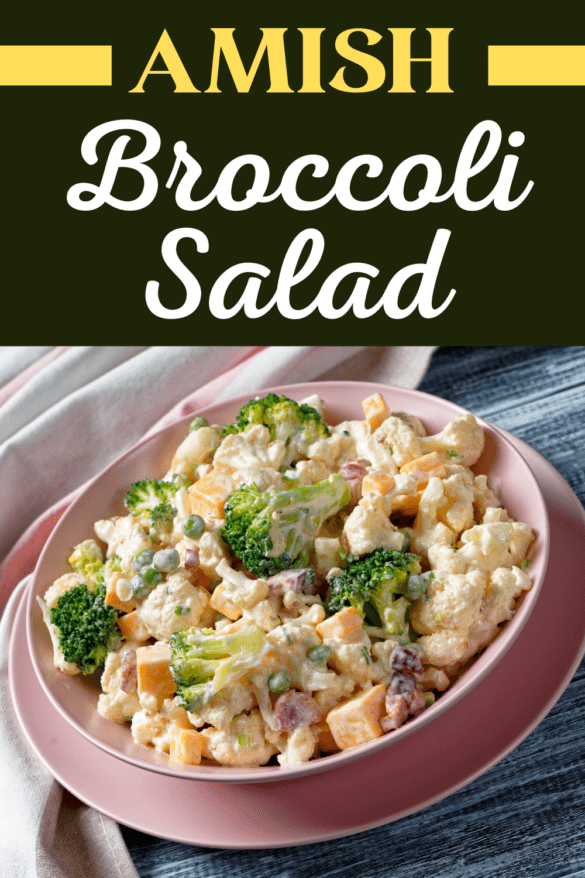 Amish Broccoli Salad with Cheese and Bacon - Insanely Good