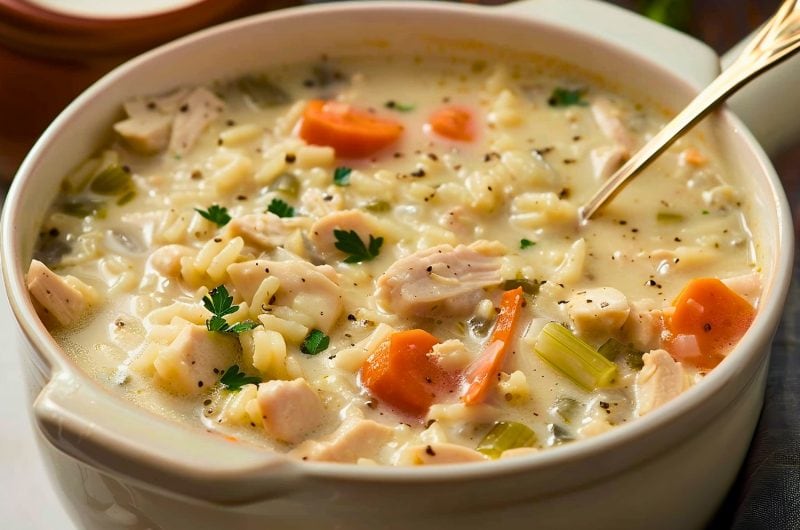 Chicken Lemon Rice Soup Insanely Good