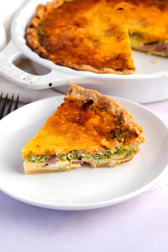 Broccoli Cheddar Quiche Recipe - Insanely Good