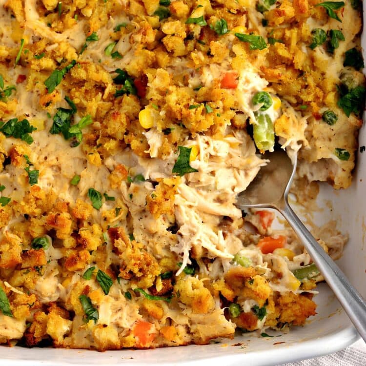 Chicken Stuffing Casserole - Insanely Good
