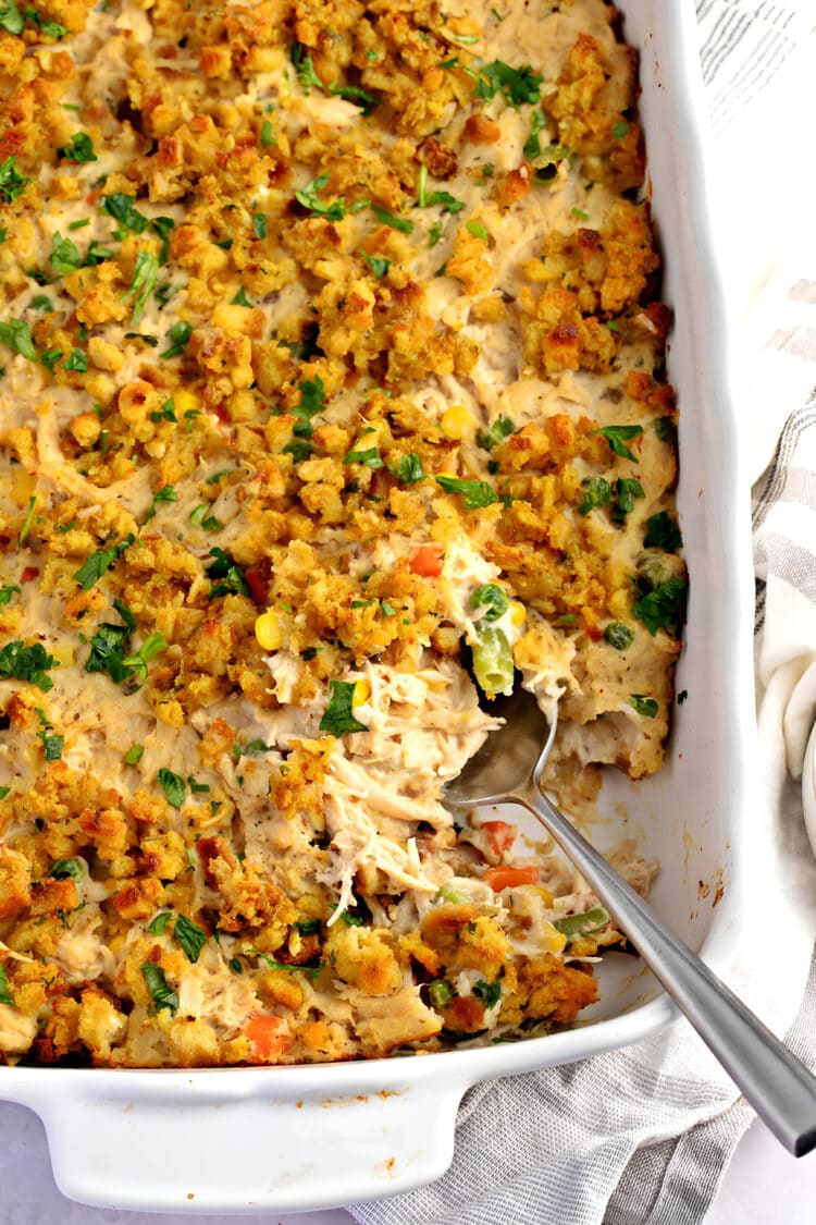 Chicken Stuffing Casserole - Insanely Good