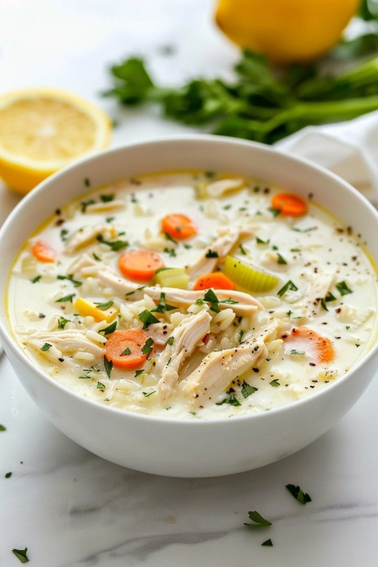Chicken Lemon Rice Soup - Insanely Good