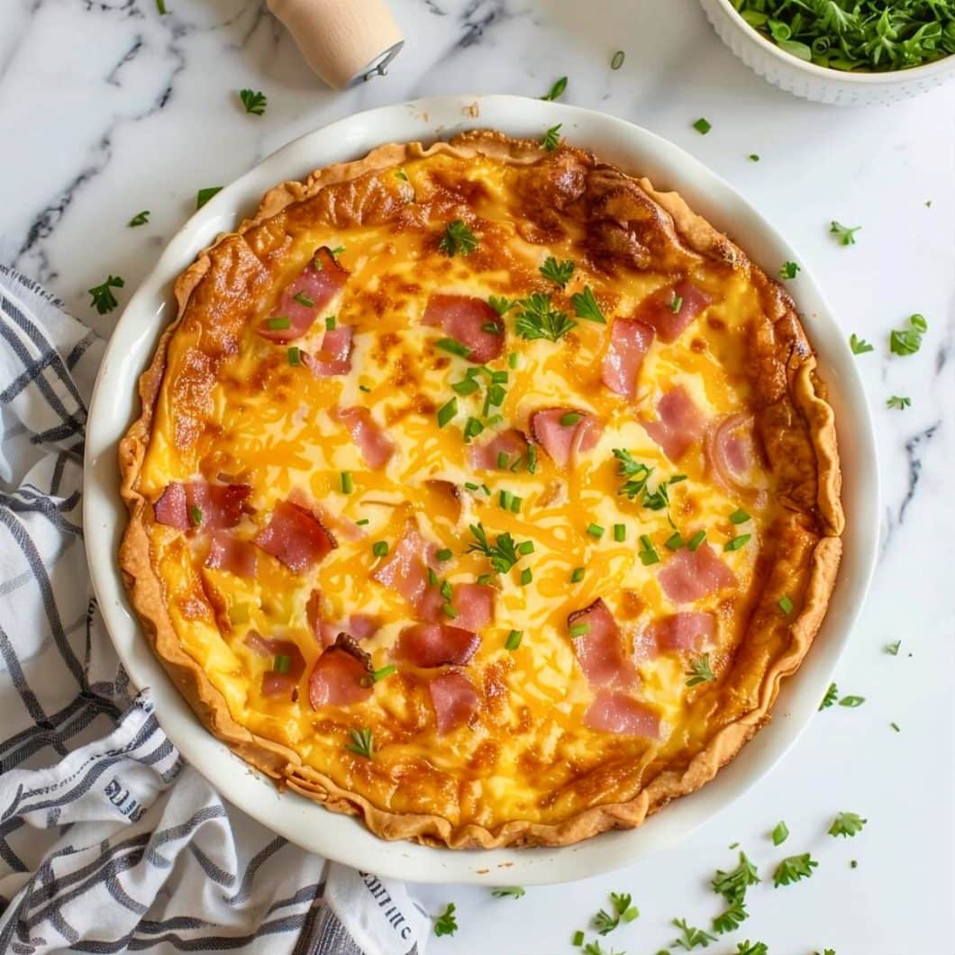 Easy Ham and Cheese Quiche - Insanely Good