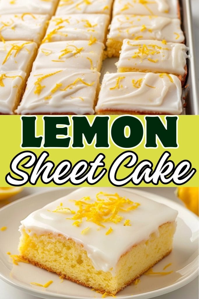 Lemon Sheet Cake with Lemon Glaze - Insanely Good