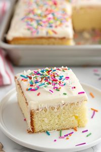 Easy Vanilla Sheet Cake - Insanely Good