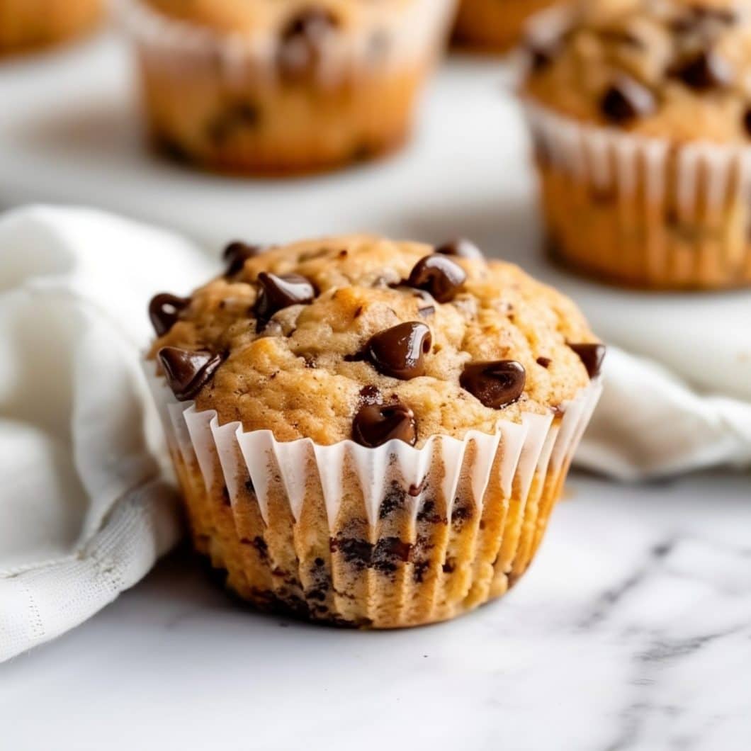 Peanut Butter Chocolate Chip Muffins - Insanely Good