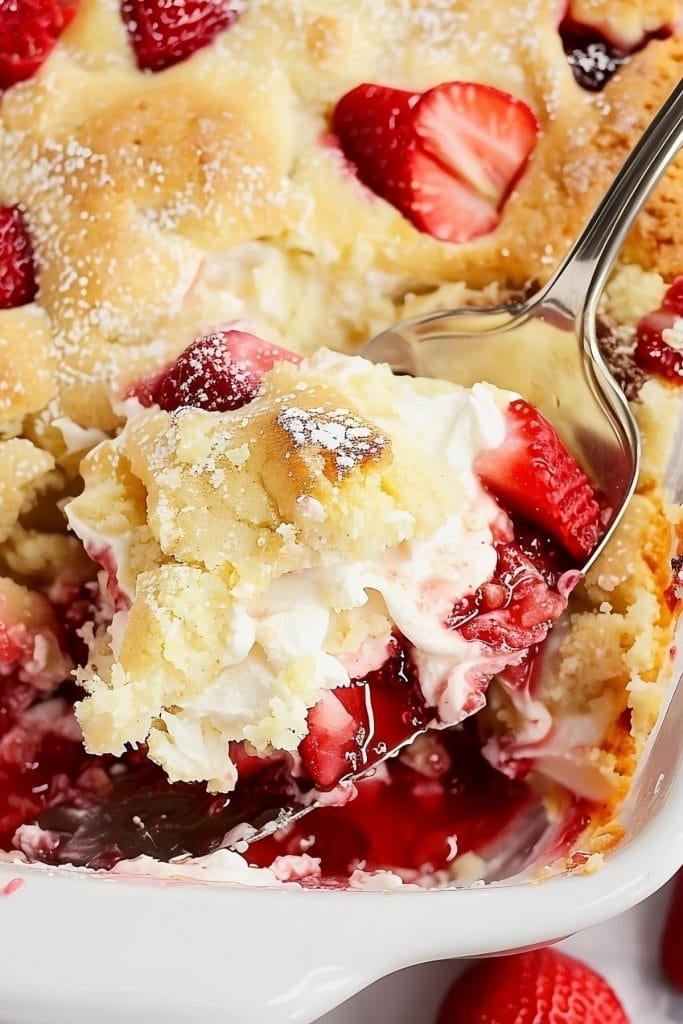 Strawberry Cheesecake Dump Cake - Insanely Good