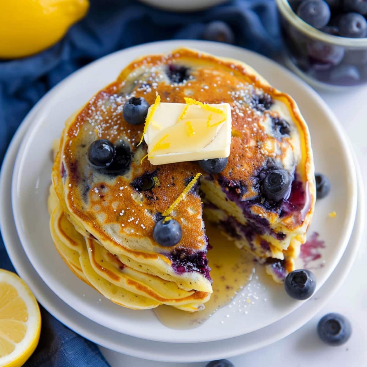Lemon Blueberry Pancakes - Insanely Good