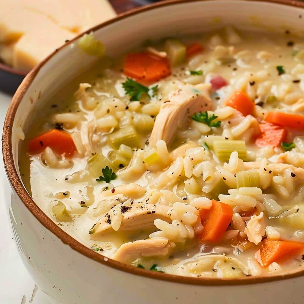 Creamy Chicken Rice Soup Recipe - Insanely Good