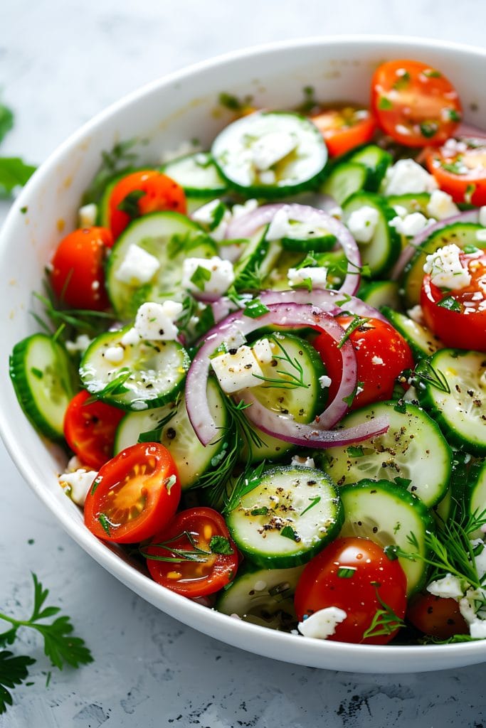 Cucumber Tomato Feta Salad - Insanely Good