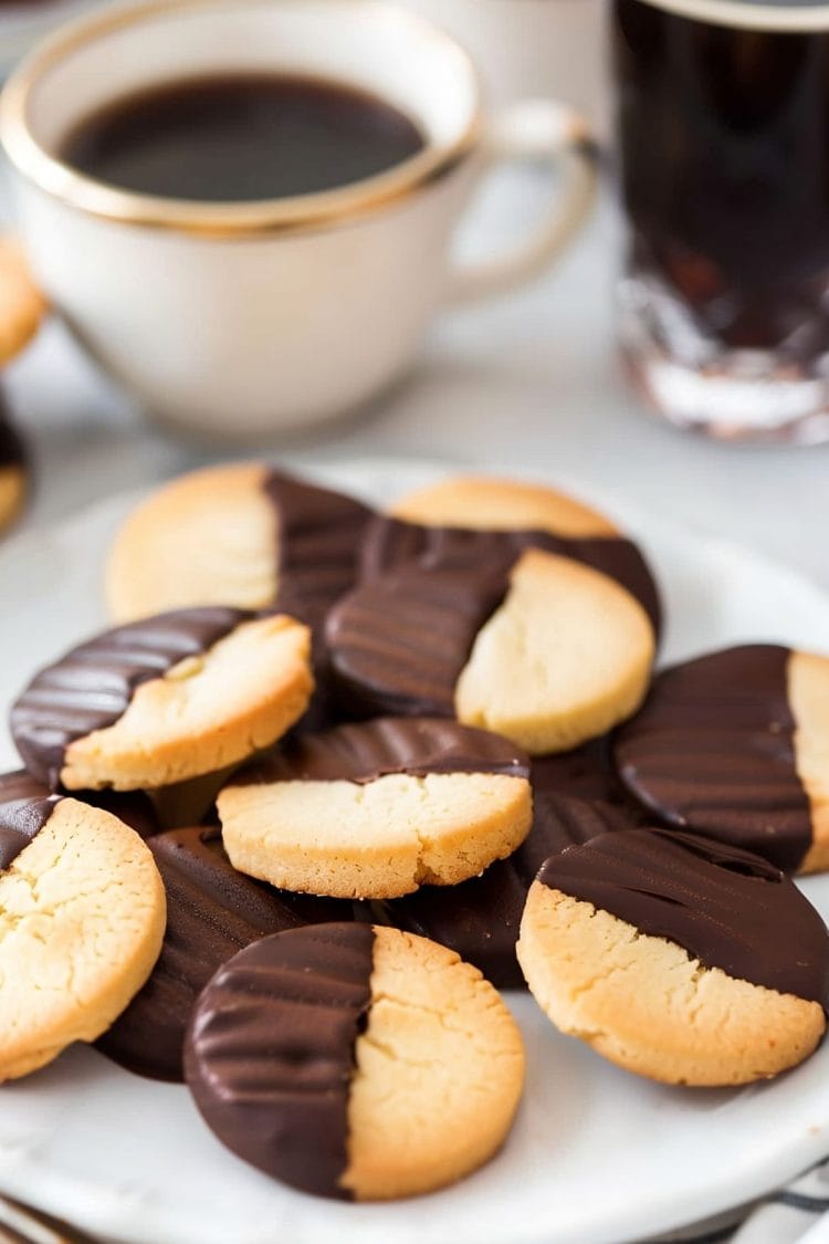 Chocolate-Dipped Shortbread Cookies - Insanely Good