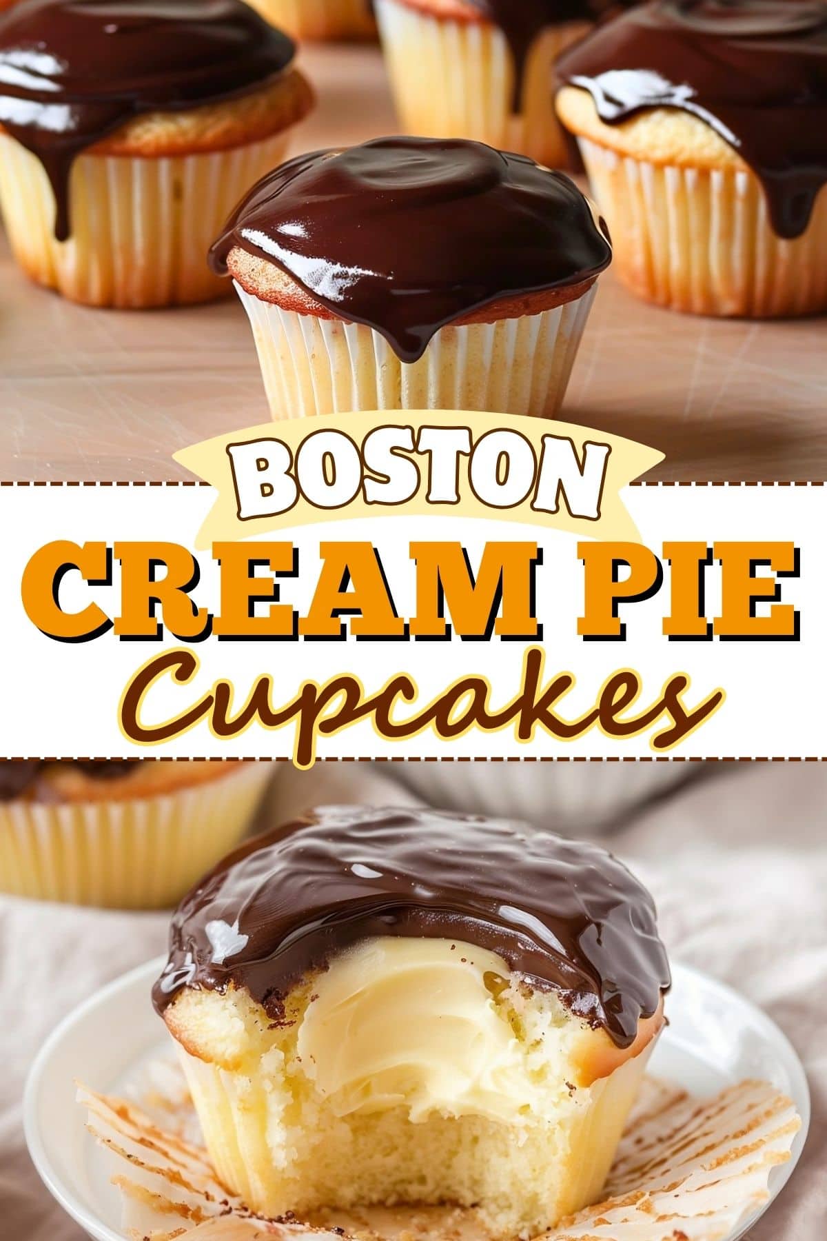 Boston Cream Pie Cupcakes - Insanely Good