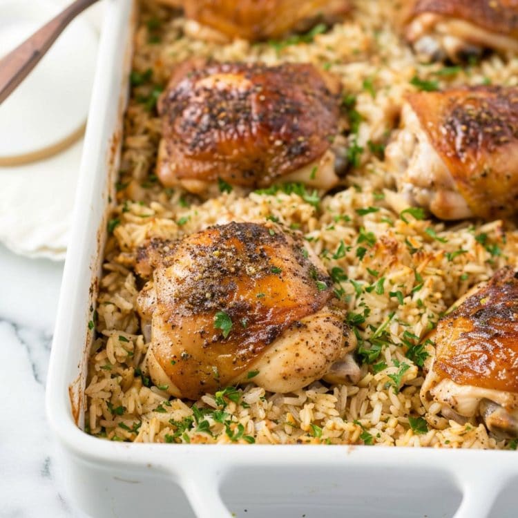 Oven-Baked Chicken and Rice - Insanely Good