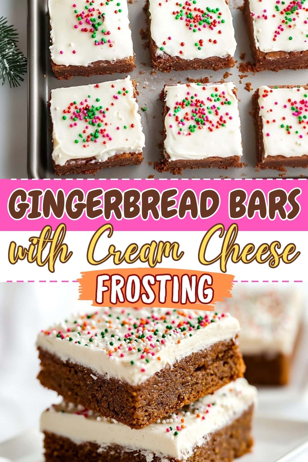 Gingerbread Bars with Cream Cheese Frosting - Insanely Good