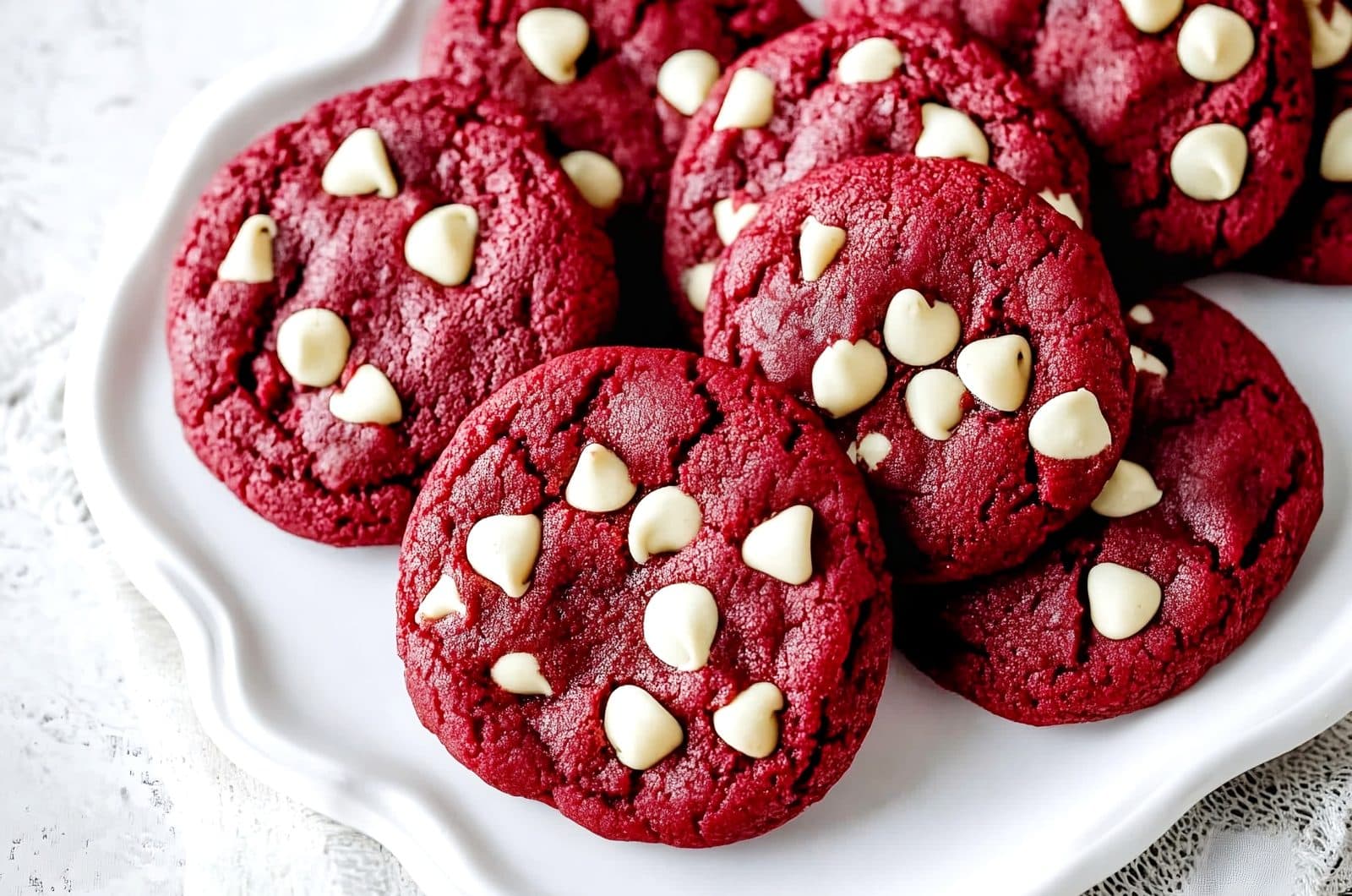 Red Velvet White Chocolate Chip Cookies - Insanely Good
