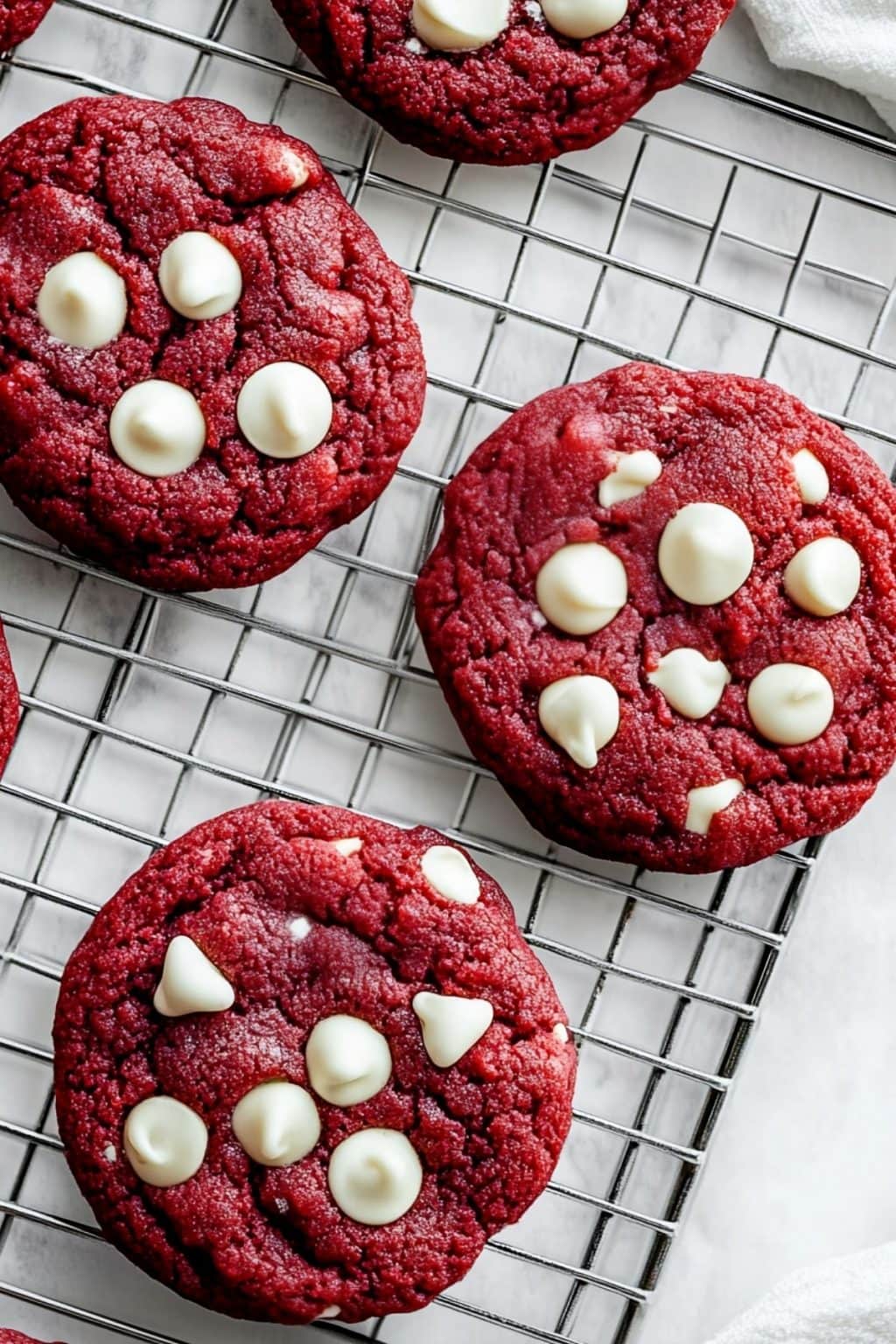 Red Velvet White Chocolate Chip Cookies - Insanely Good