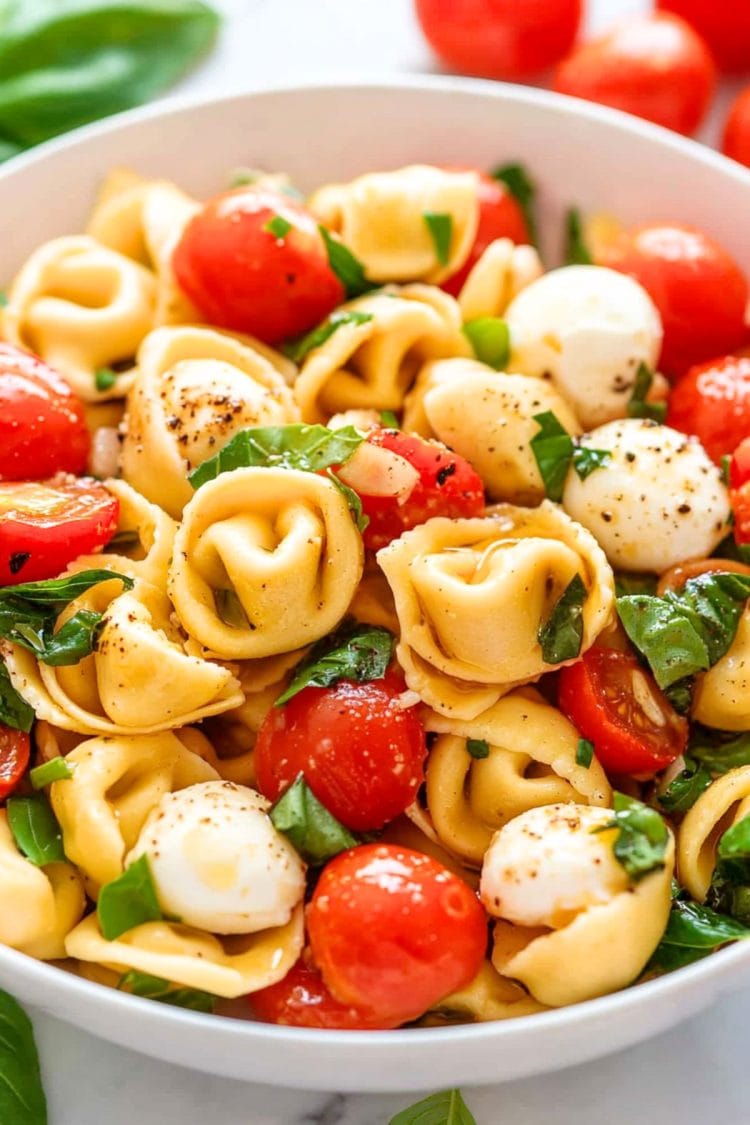 Tortellini Caprese Salad - Insanely Good