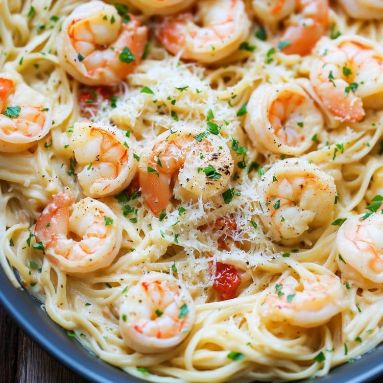 Creamy Angel Hair Pasta with Shrimp - Insanely Good