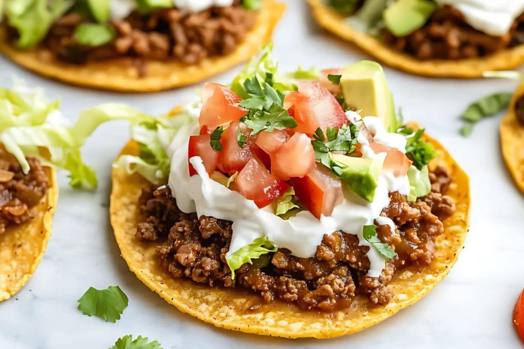 Easy Ground Beef Tostadas - Insanely Good