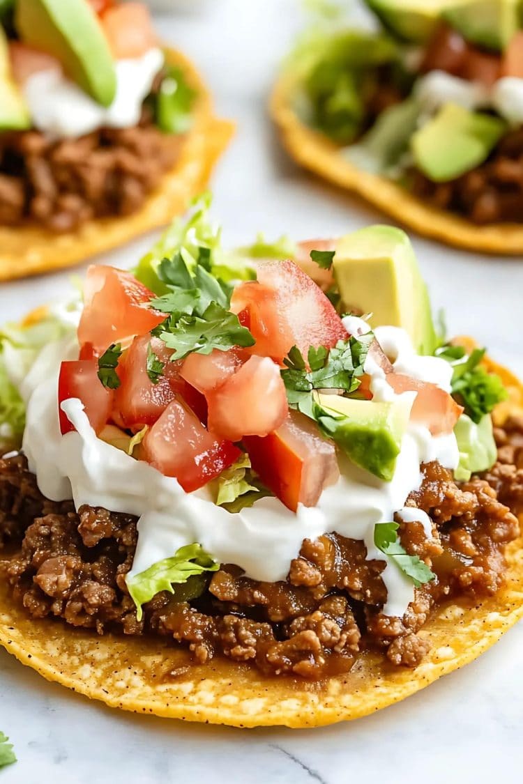 Easy Ground Beef Tostadas - Insanely Good
