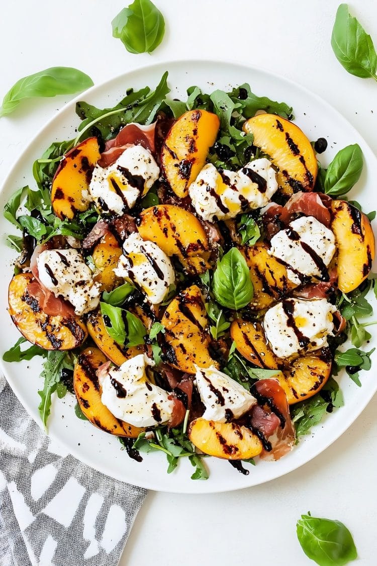 Grilled Peach and Burrata Salad - Insanely Good