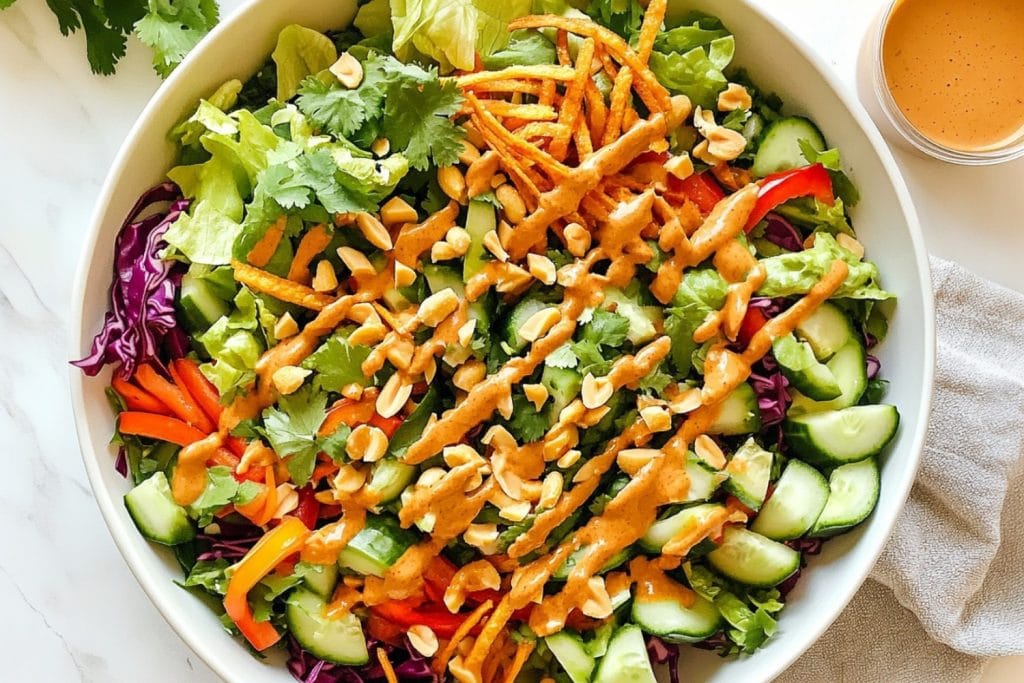 Thai Crunch Salad with Peanut Dressing - Insanely Good