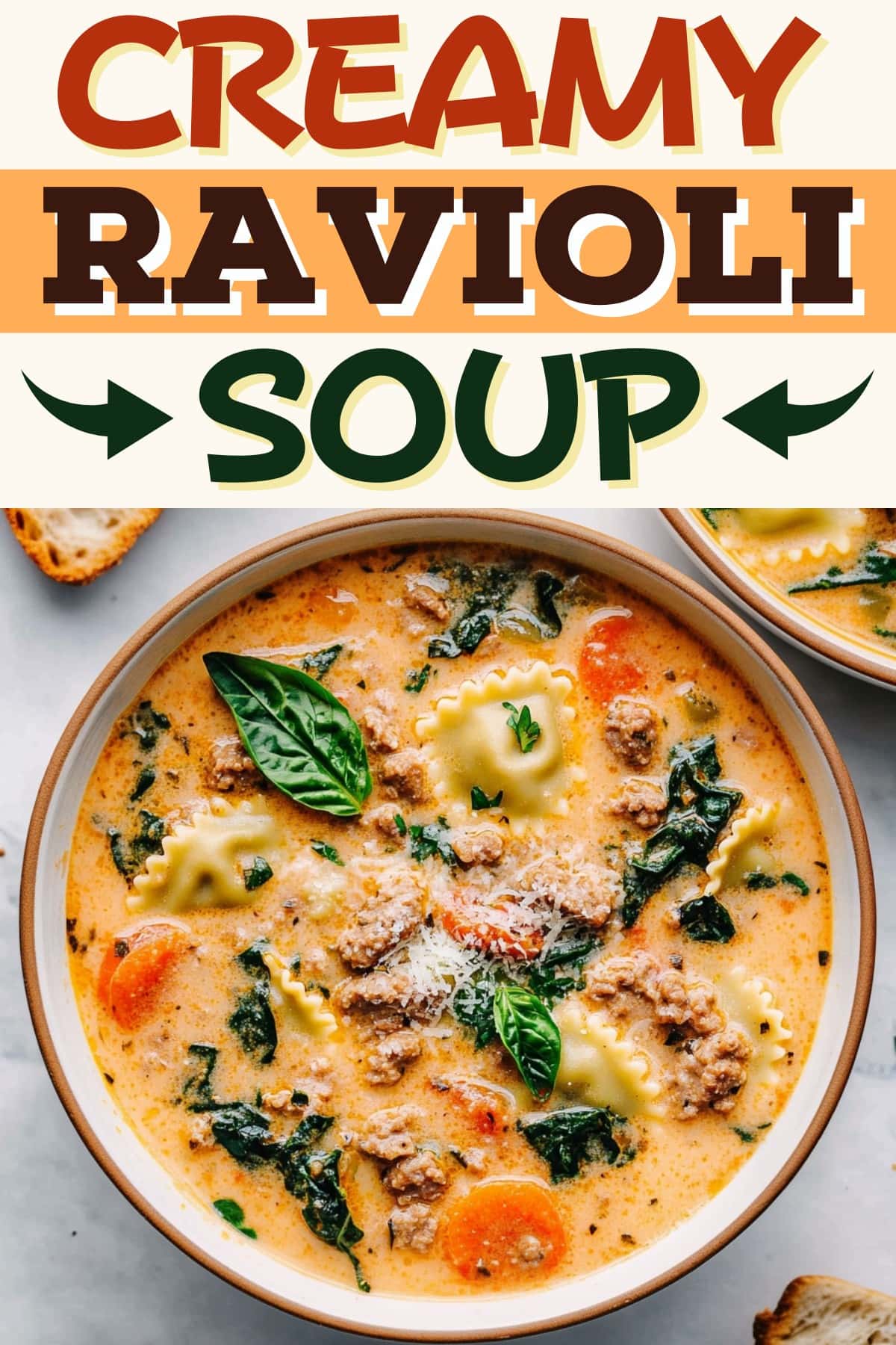 Creamy Ravioli Soup - Insanely Good