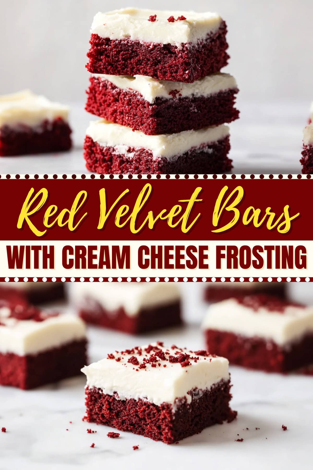 Red Velvet Bars with Cream Cheese Frosting - Insanely Good