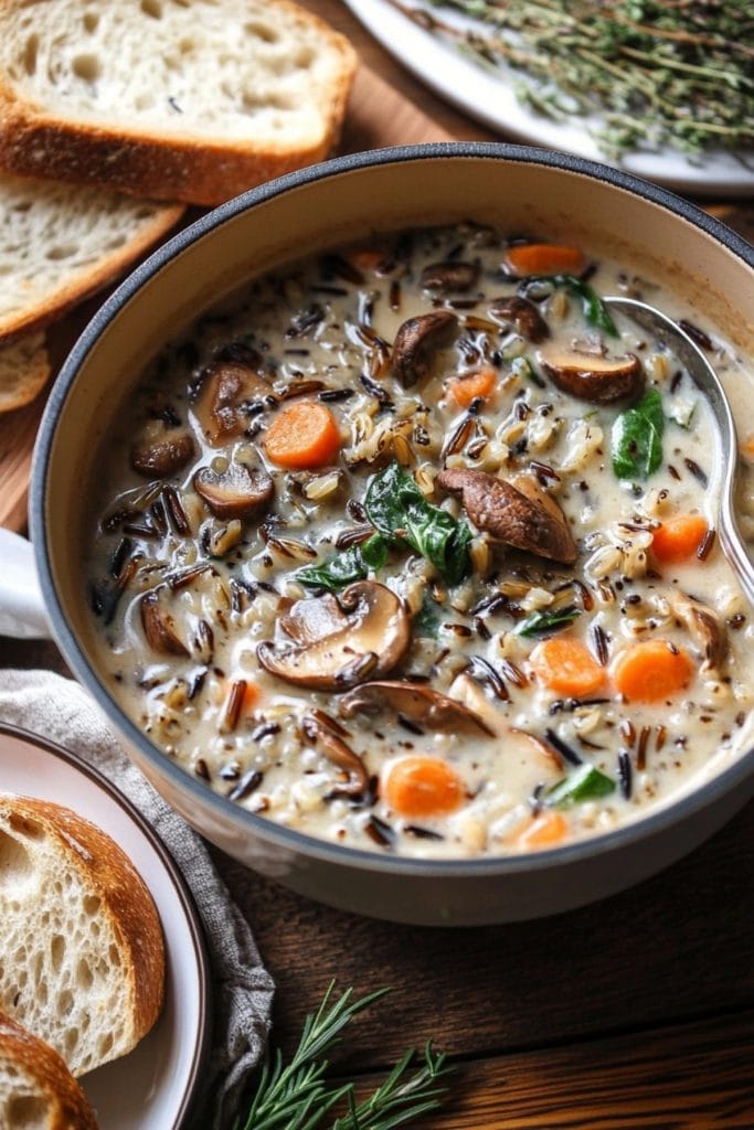 Creamy Wild Rice and Mushroom Soup - Insanely Good