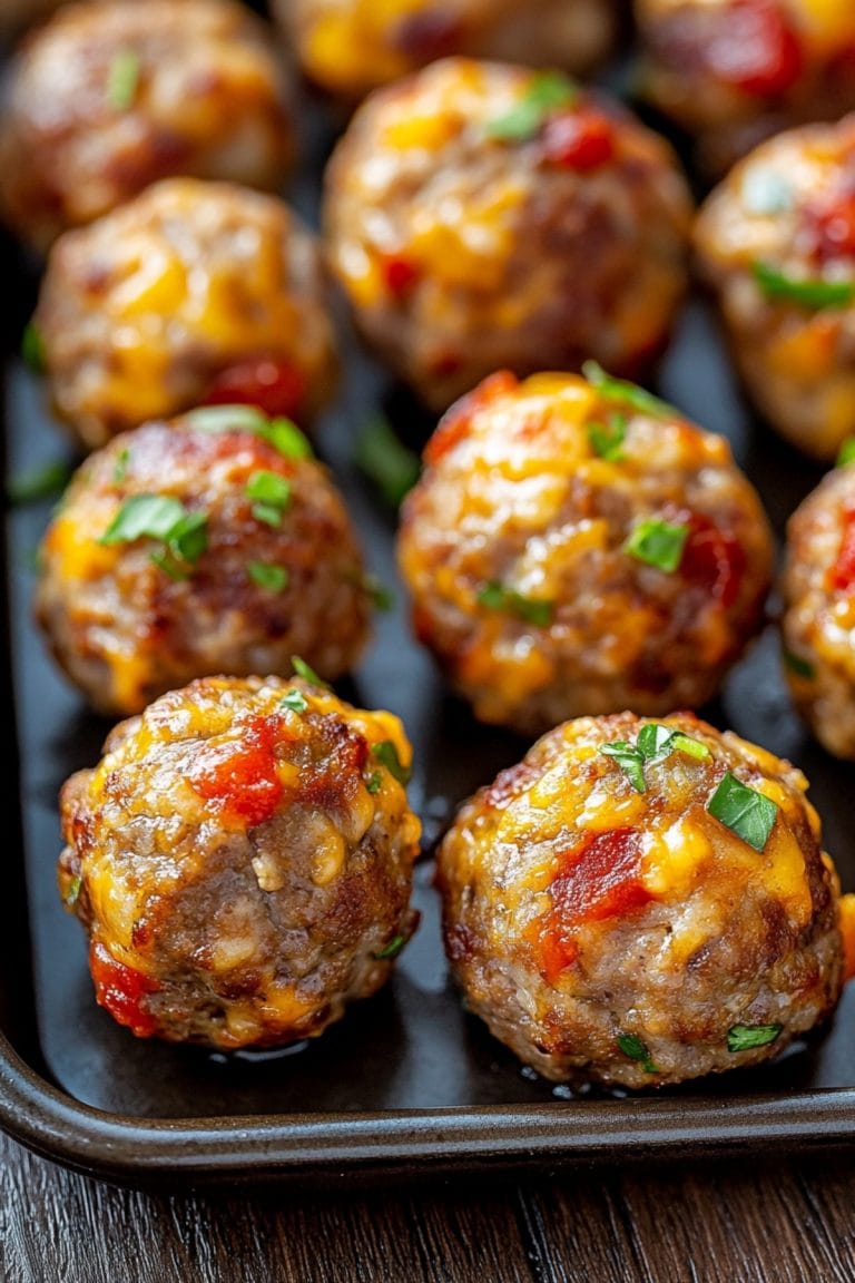 Rotel Cream Cheese Sausage Balls - Insanely Good