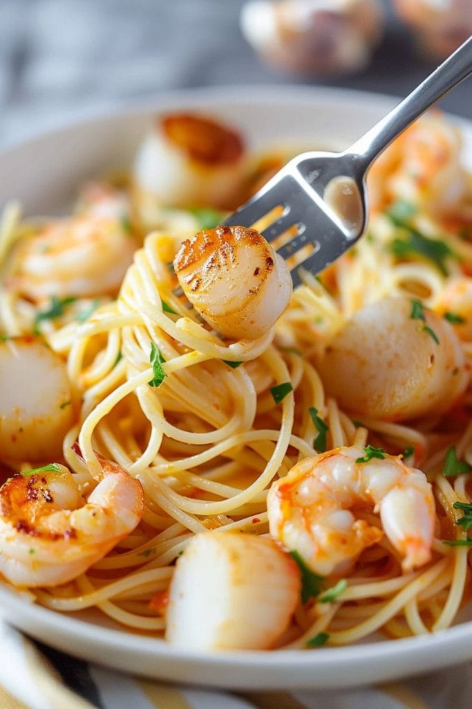 Scallop and Shrimp Pasta - Insanely Good