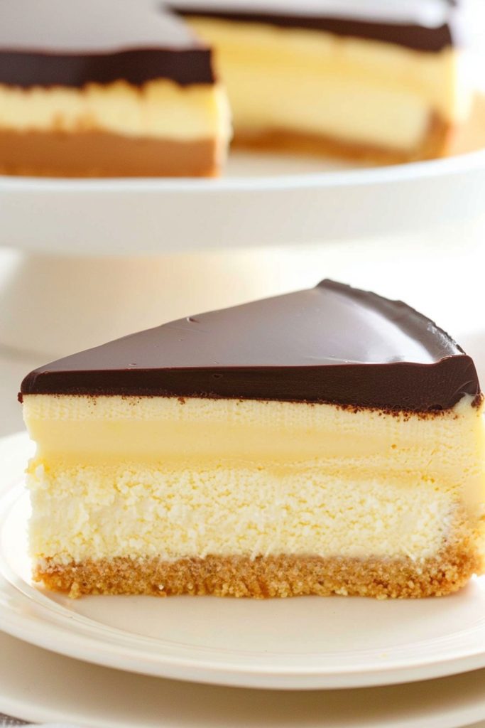 Boston Cream Pie Cheesecake - Insanely Good
