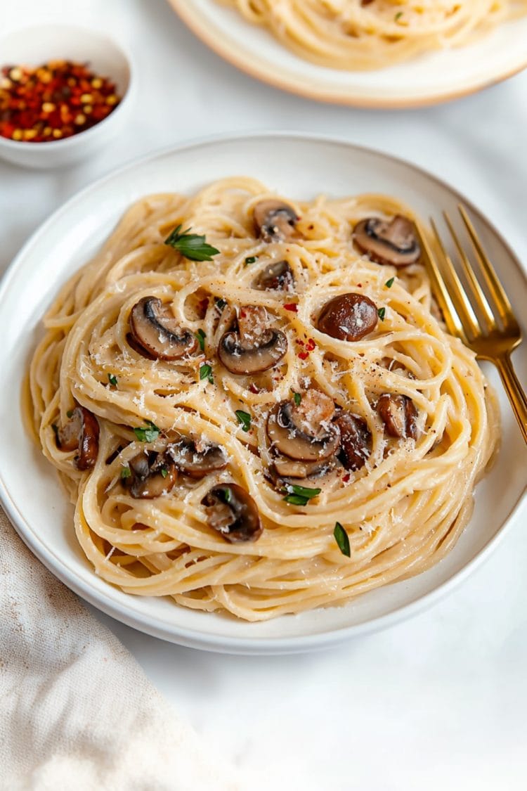 Creamy Miso Mushroom Pasta - Insanely Good