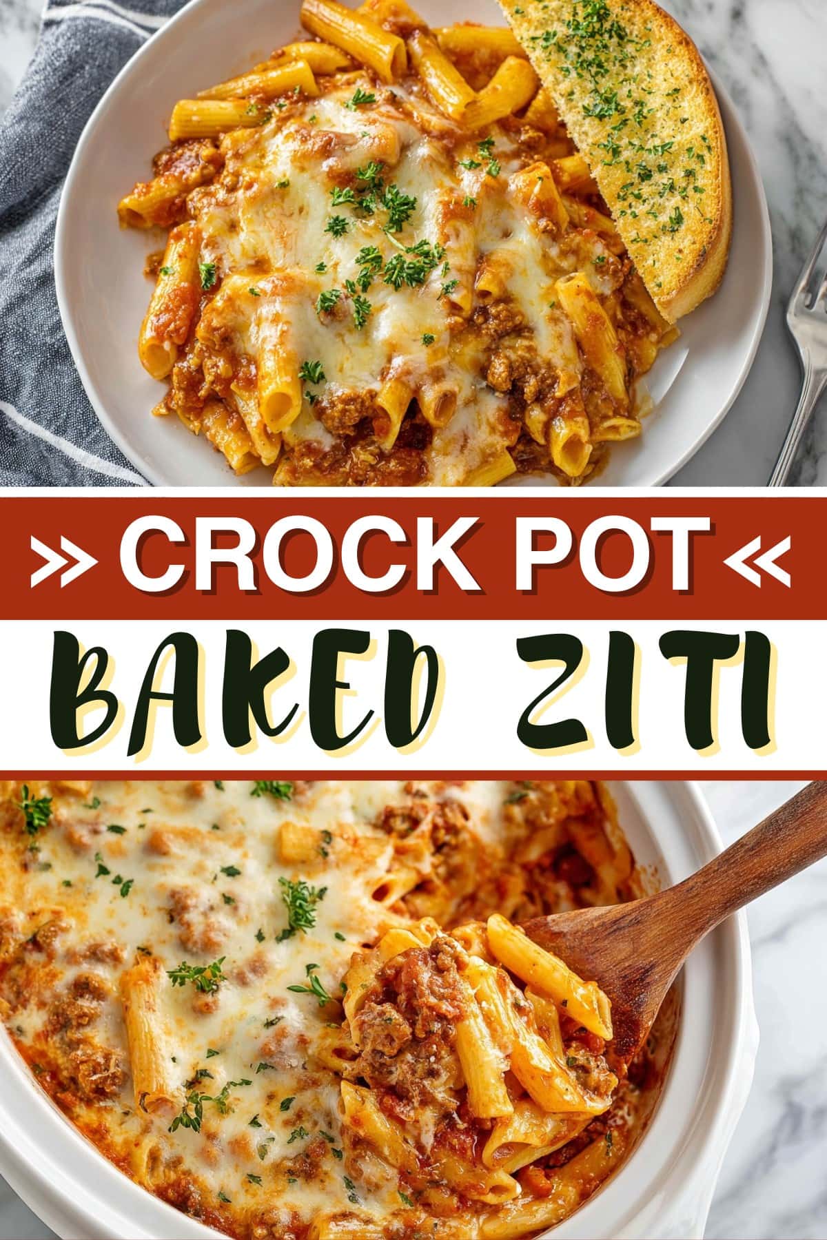 Crock Pot Baked Ziti - Insanely Good