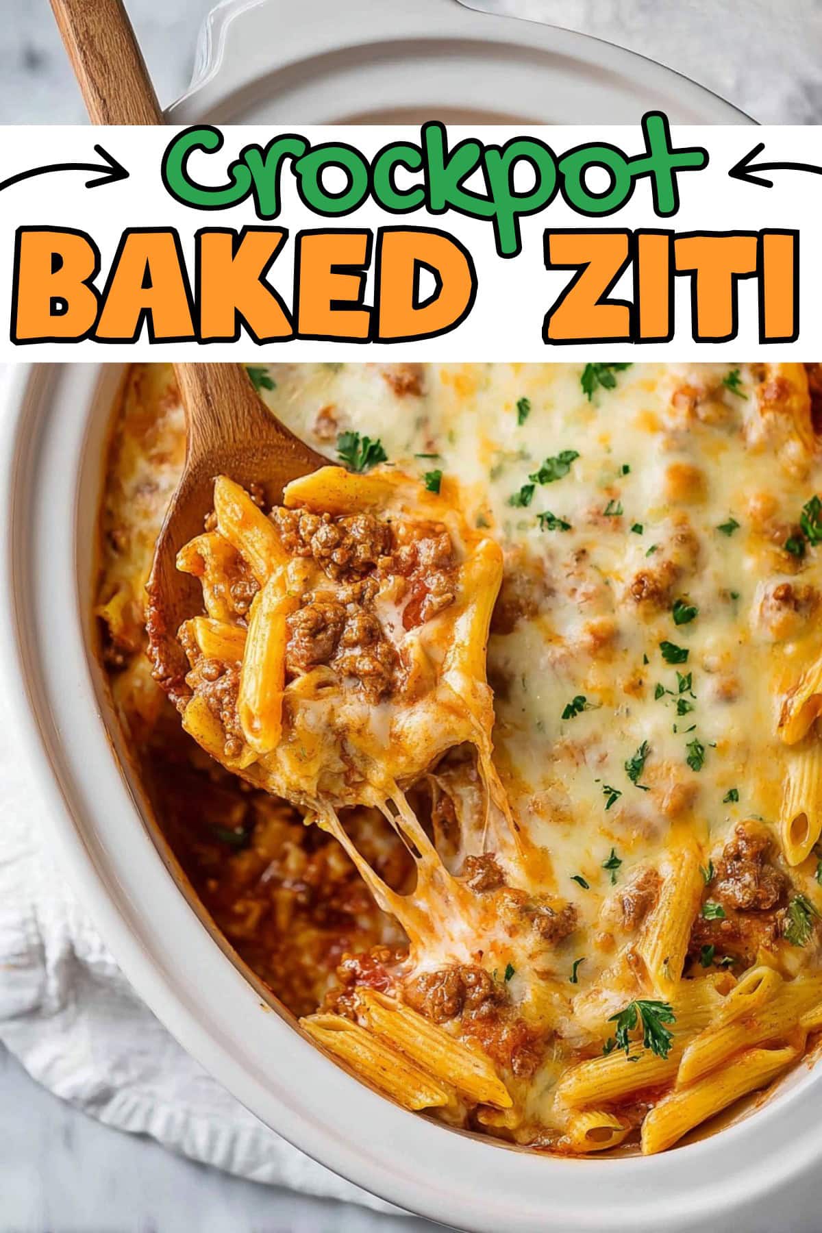 Crock Pot Baked Ziti - Insanely Good
