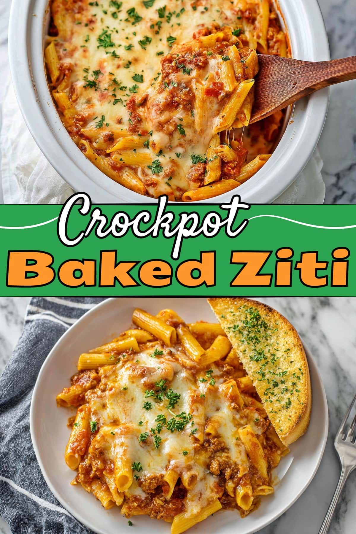 Crock Pot Baked Ziti - Insanely Good